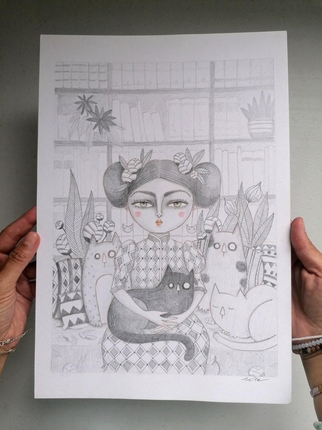 Original Illustration Unique Work for Wall Decoration Pencil Drawing - Etsy