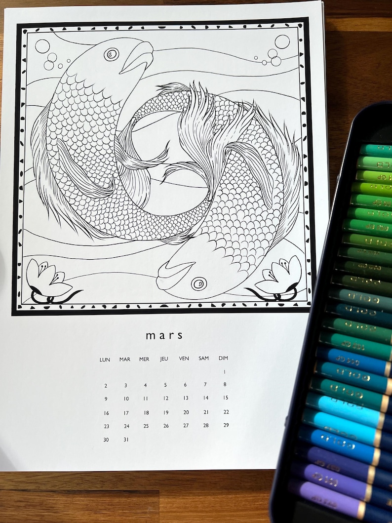 Calendrier 2026 à COLORIER - A4 - Frais D’envoi Inclus - Etsy