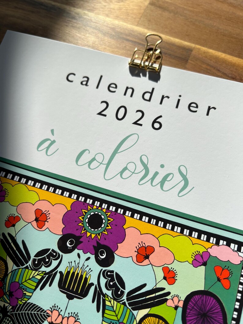 Calendrier 2026 à COLORIER - A4 - frais d’envoi inclus - Etsy France