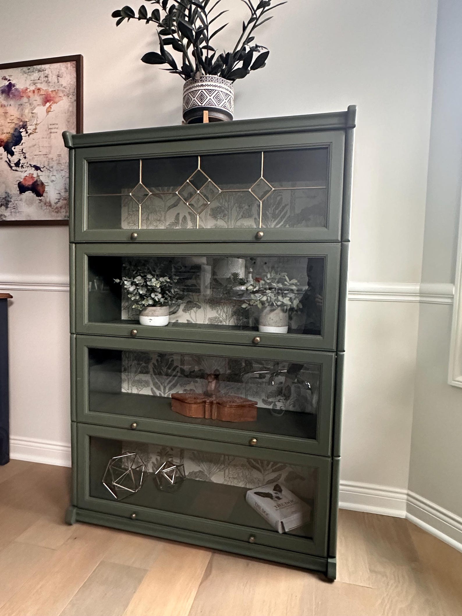 Gorgeous Moody Green Barrister Bookcase * Made to Order *** SHIPPING is ...