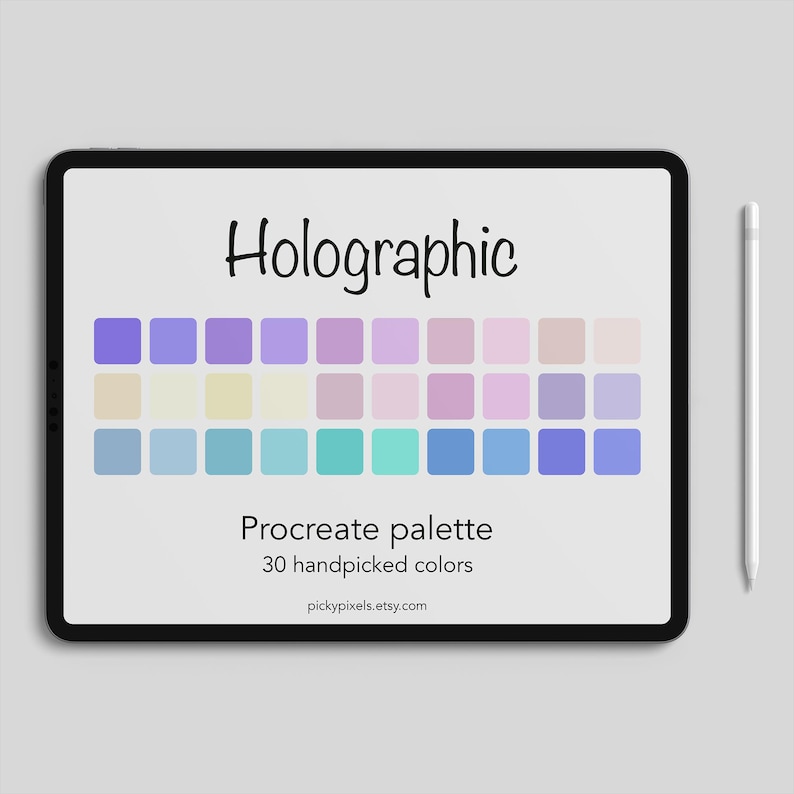 Holographic Procreate Color Palette Swatches, Pastel Colors, Pastels ...