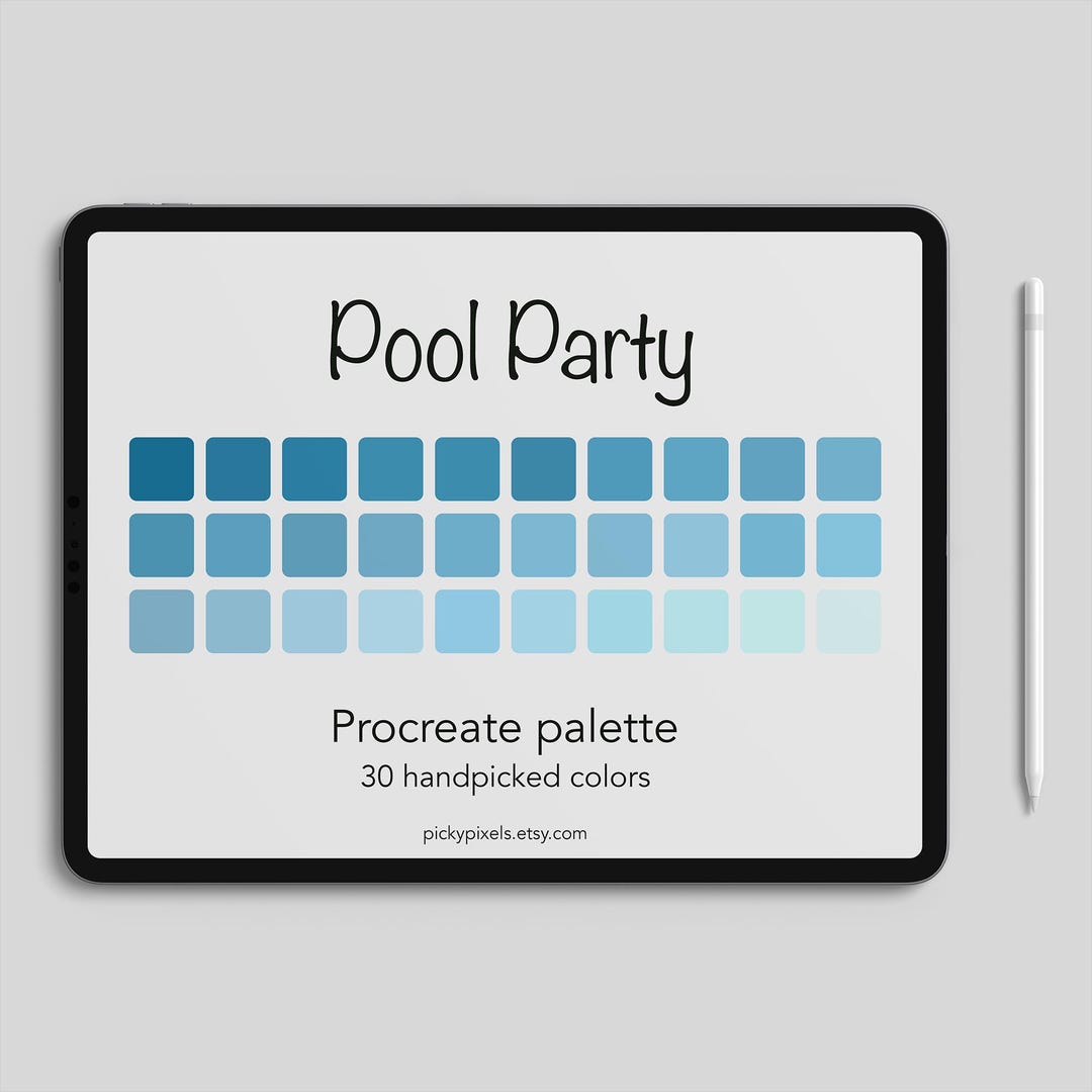 Pool Party Water Ocean Procreate Color Palette Swatches, Topical Blue ...