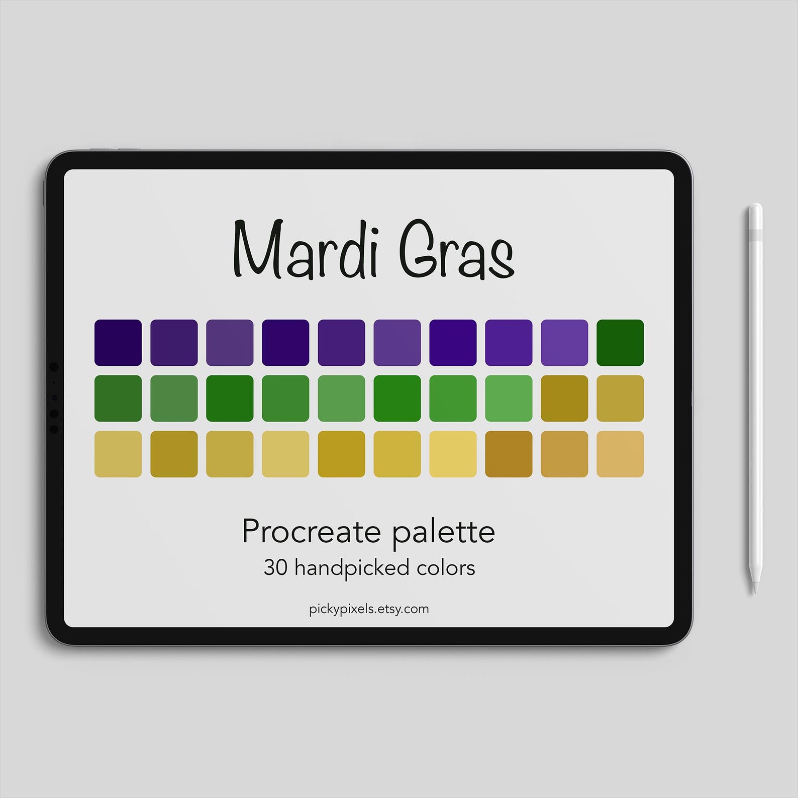 Mardi Gras Festival Carnival Procreate Color Palette Swatches, Purple ...