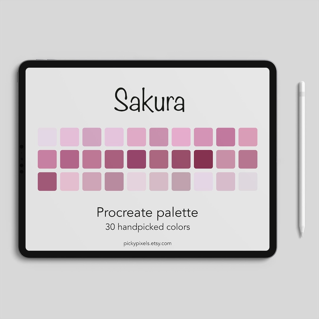 Sakura Cherry Blossoms Pinks Procreate Color Palette Swatches, Pink Colors, Spring, Pastel ...