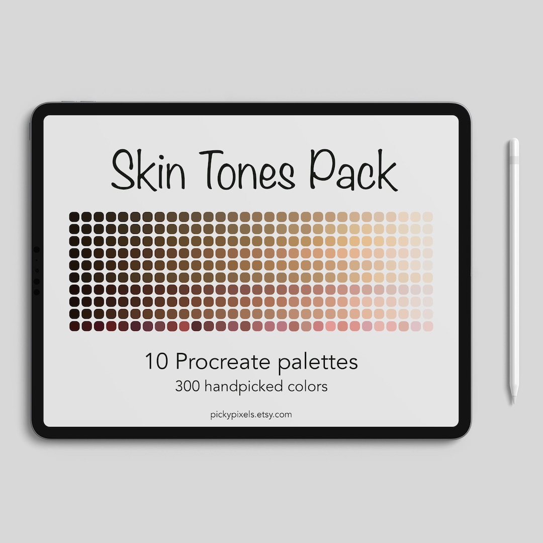 10 Procreate Palettes Skin Tone Color Palette Swatches, 300 Skin Tones ...
