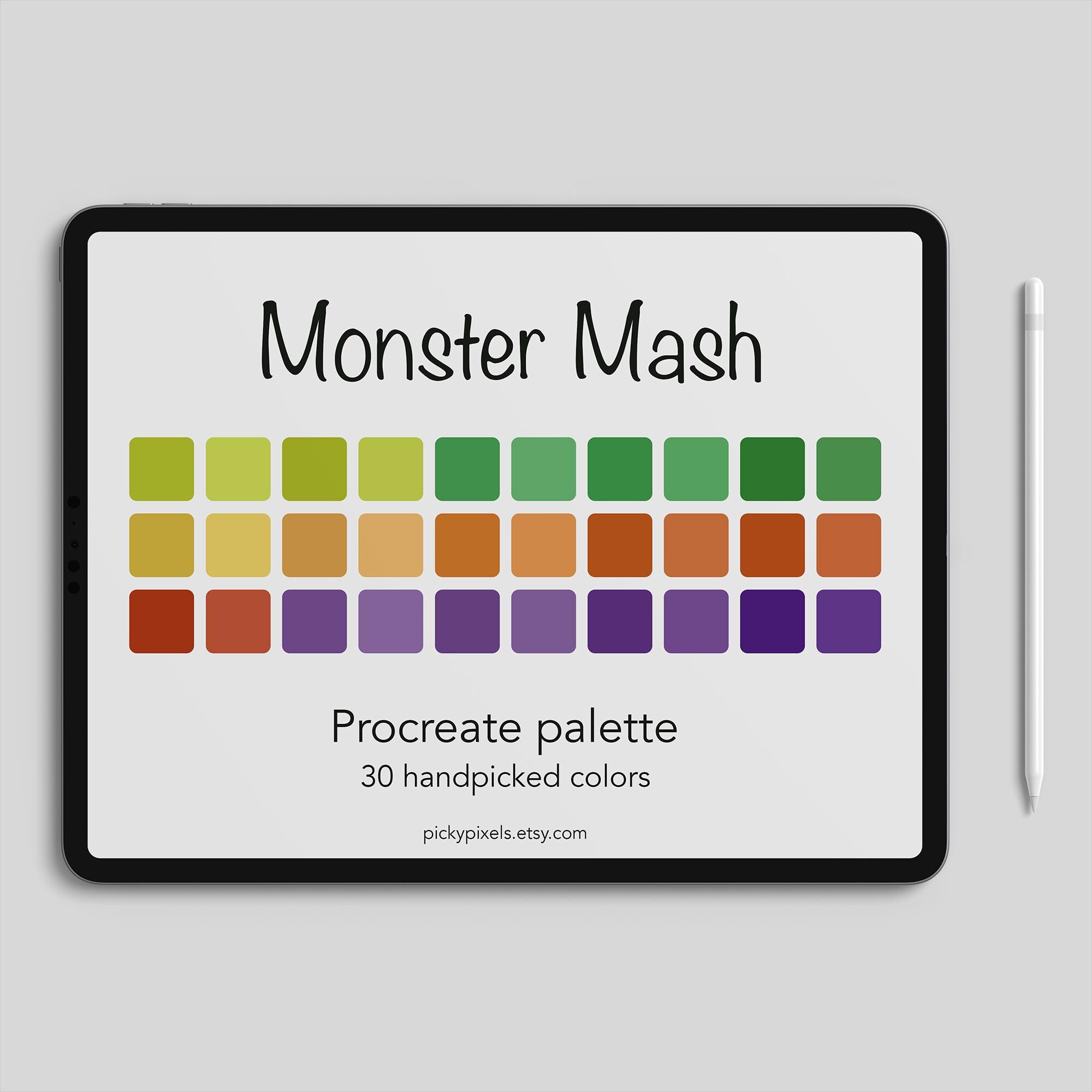 Monster Mash Halloween Procreate Color Palette Swatches, Classic ...