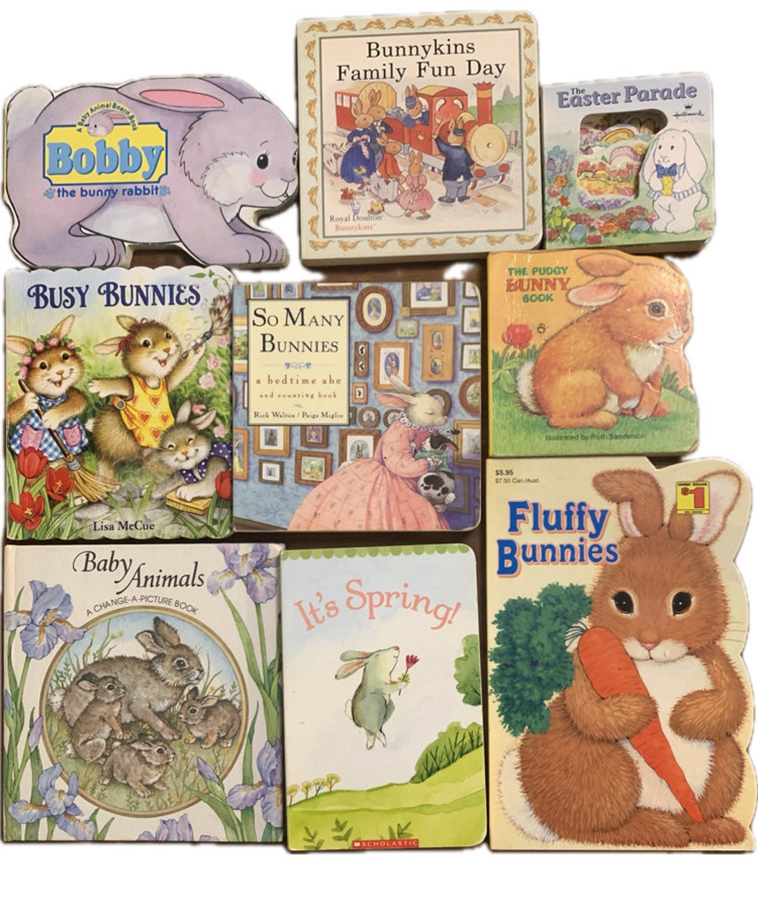 Vintage Easter/bunnies Board Book Collection, Nine Childrens Books ...