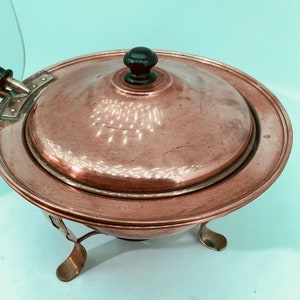 Vintage Copper Brass Fondue Chafing Pot Dish Serving Set Complete - Etsy
