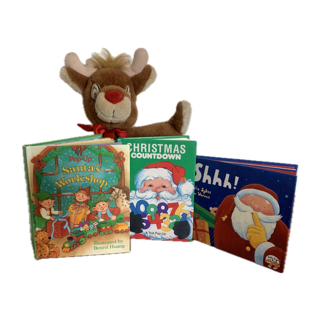 Vintage Rudolph Plush Doll With 3 Mini Christmas Books - Etsy