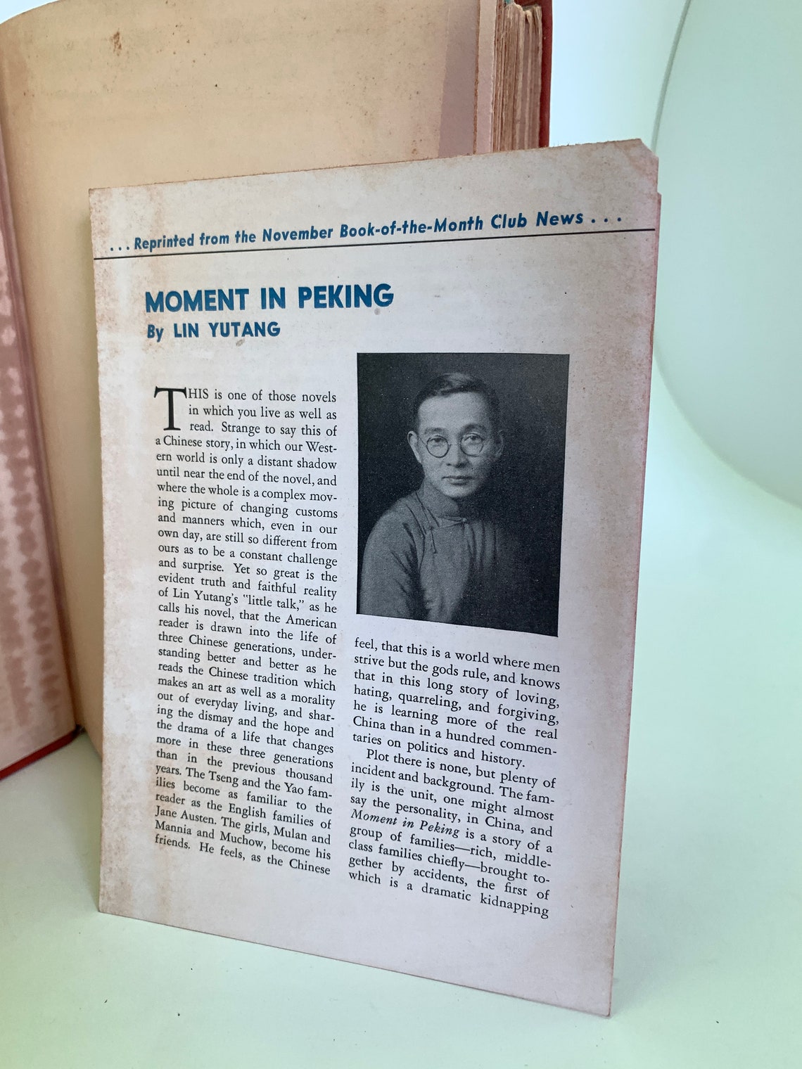 Moment in Peking by Lin Yutang | 1939 First Edition | John Day Company ...
