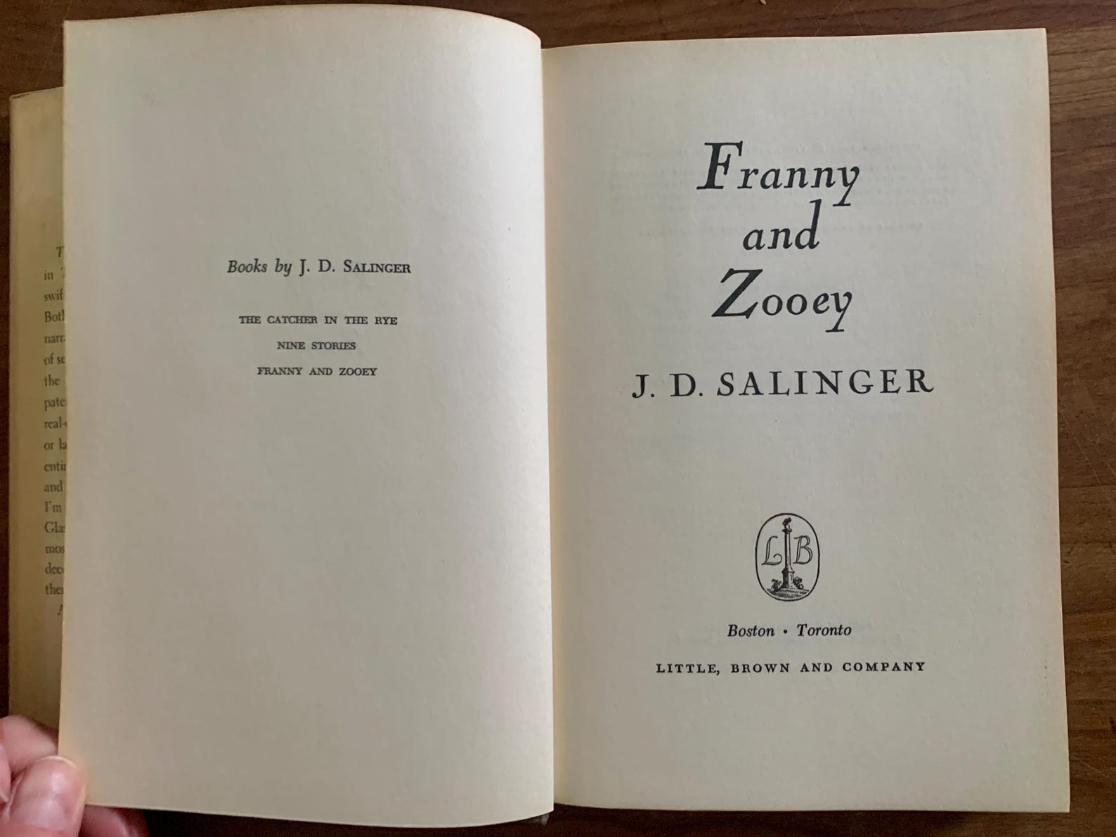 Franny and Zooey by J.D. Salinger: 1961 First Edition Literary Classic ...