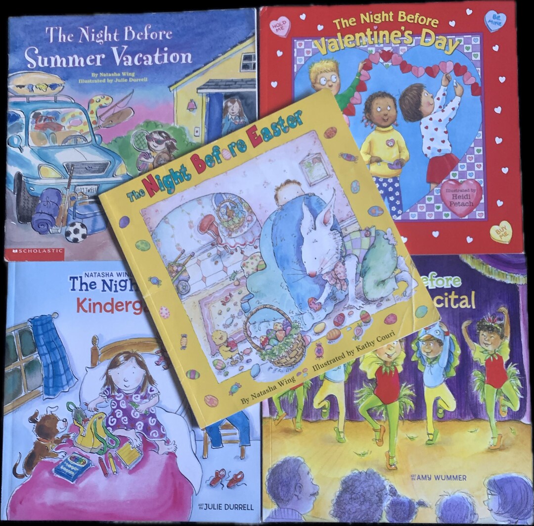 Natasha Wing 'the Night Before' Book Set: Kindergarten , Valentine's ...