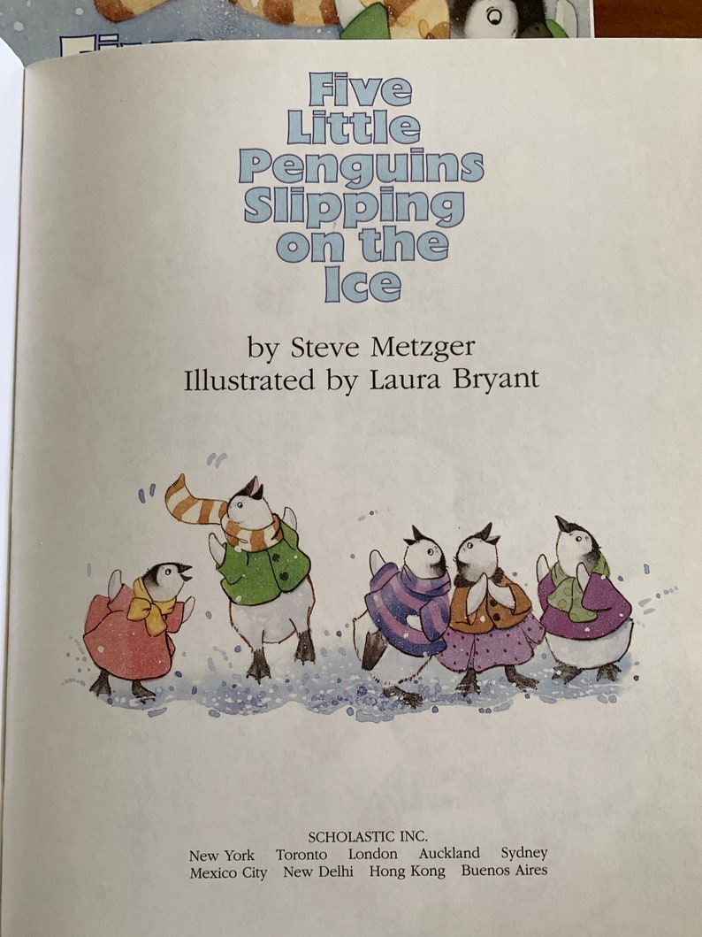 Five Little Penguins Slipping on the Ice: Children's Paperback Book - Etsy