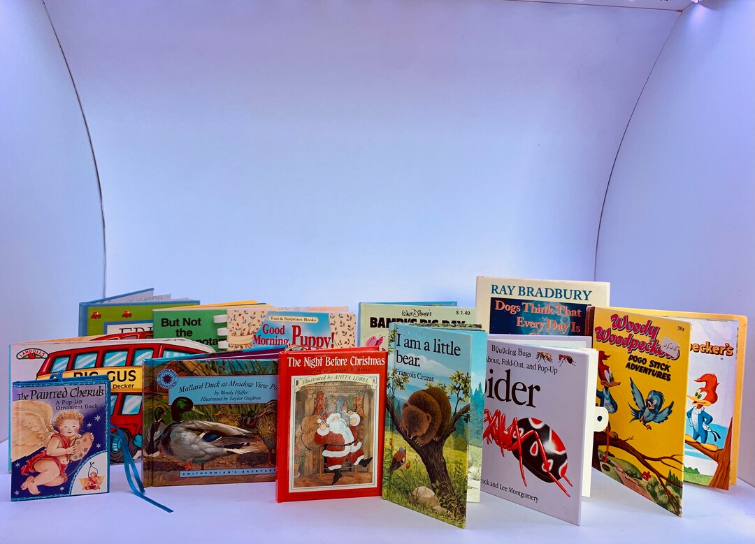 Vintage Childrens Mini Book Library, Pop up Books, Tiny Books, Early ...