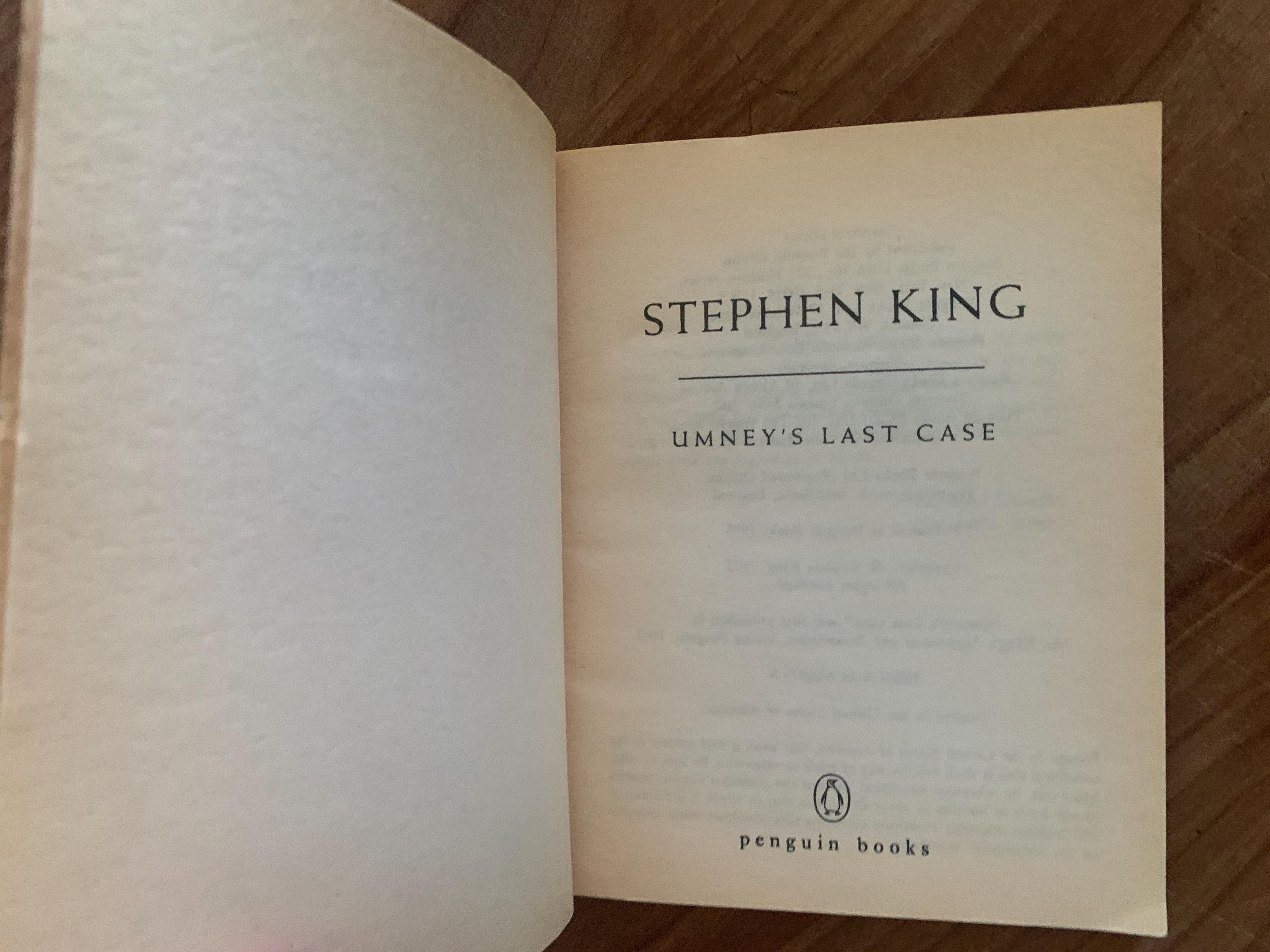 Umney’s Last Case by Stephen King | Penguin 60s Trade Paperback (1995 ...