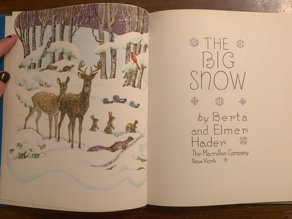 The Big Snow by Berta and Elmer Hader vintage hardcover book | Etsy