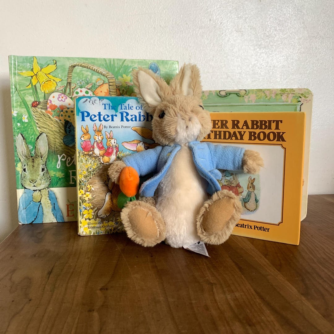 Peter Rabbit Book and Plush Set, Collection, 4 Books, by Beatrix Potter ...