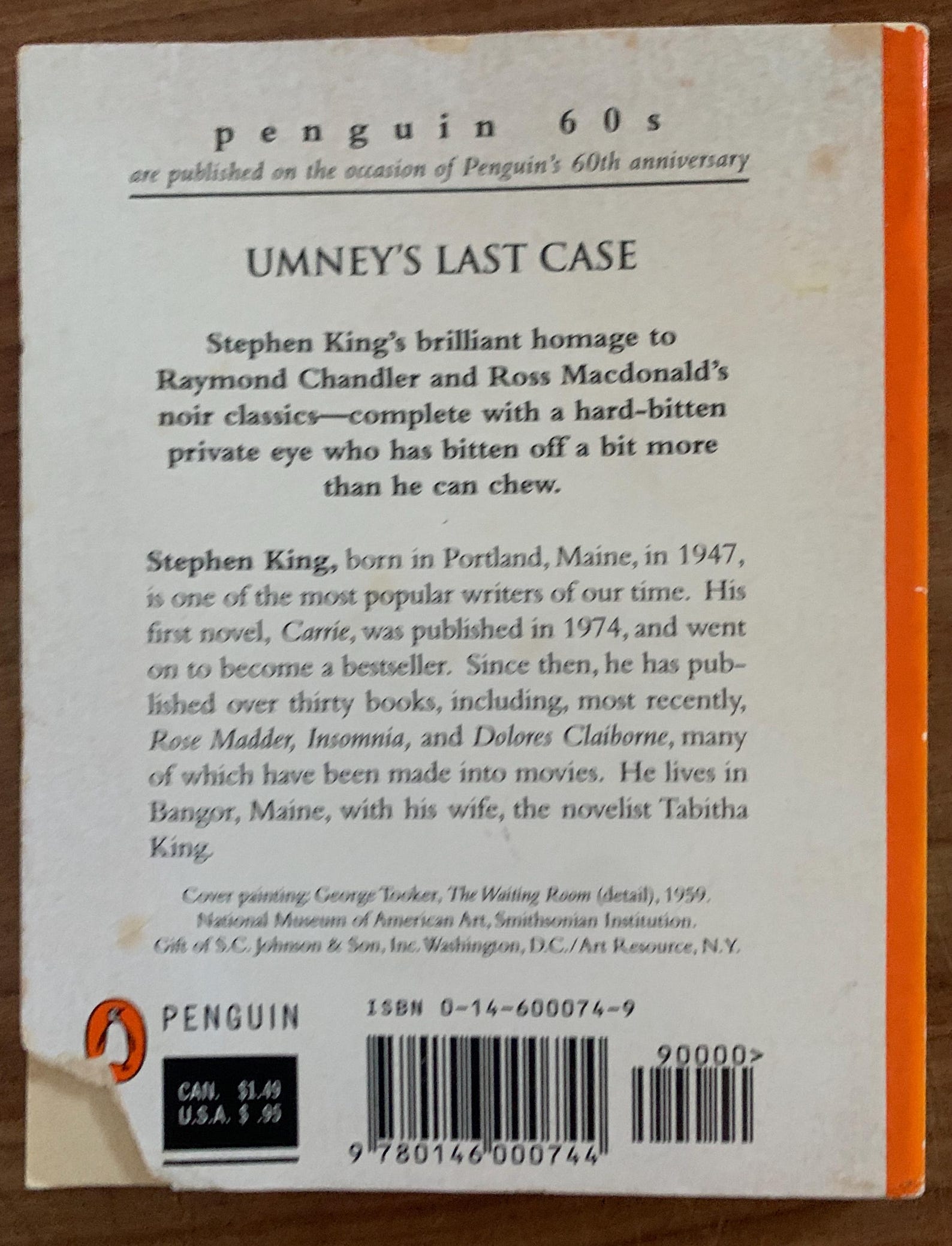 Umney’s Last Case by Stephen King | Penguin 60s Trade Paperback (1995 ...