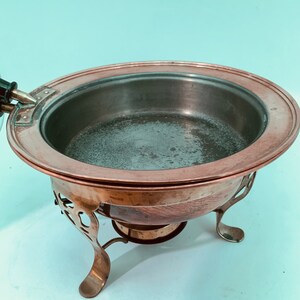 Vintage Copper Brass Fondue Chafing Pot Dish Serving Set Complete - Etsy