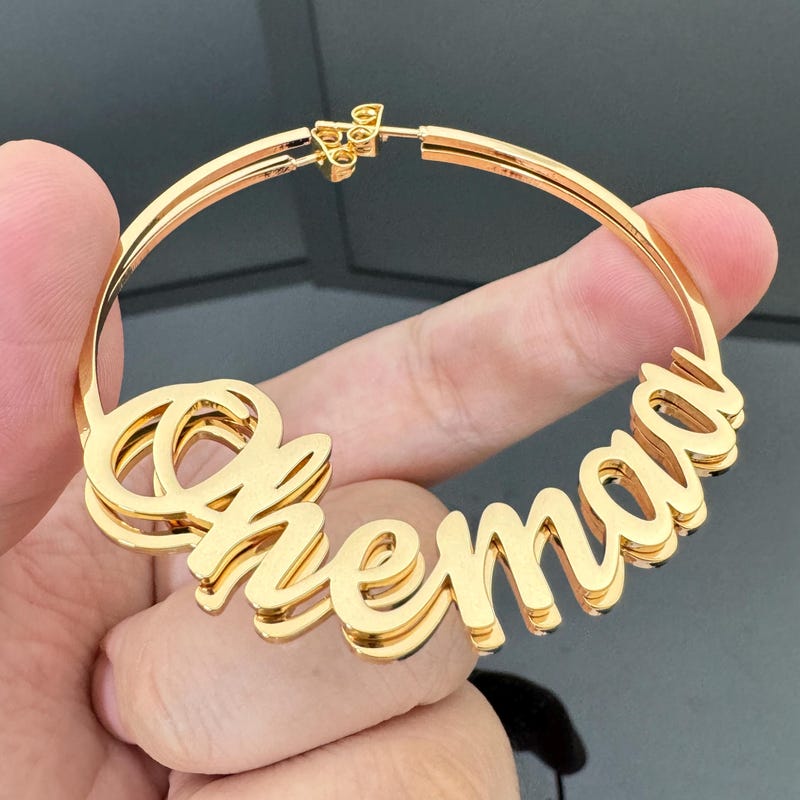Name Hoop Earrings - Etsy