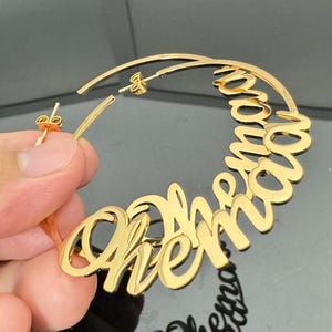 Custom Name Hoop Earrings,gold Name Earrings,personalized Earrings ...