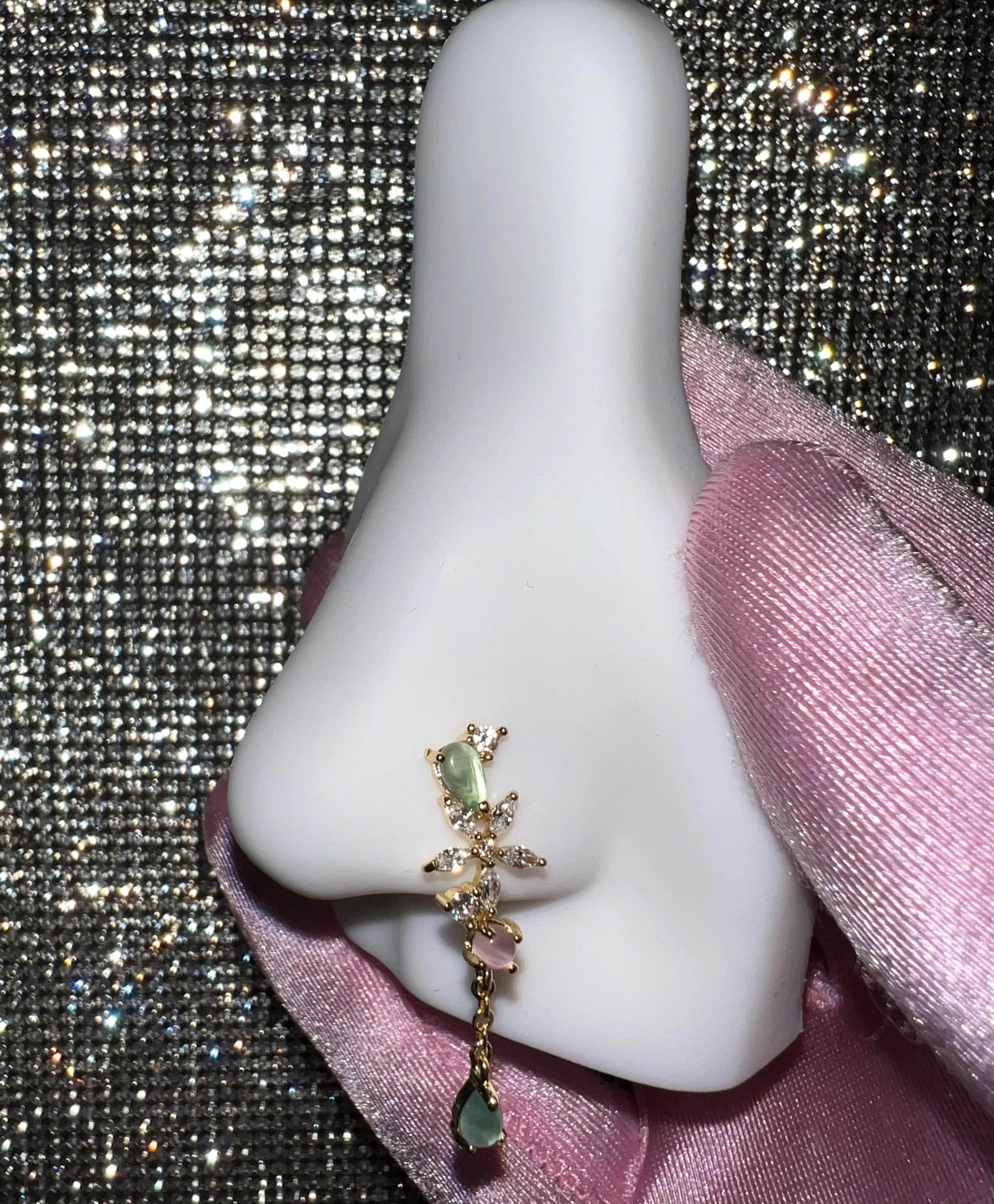 Flower Dangle Nose Ring - Etsy