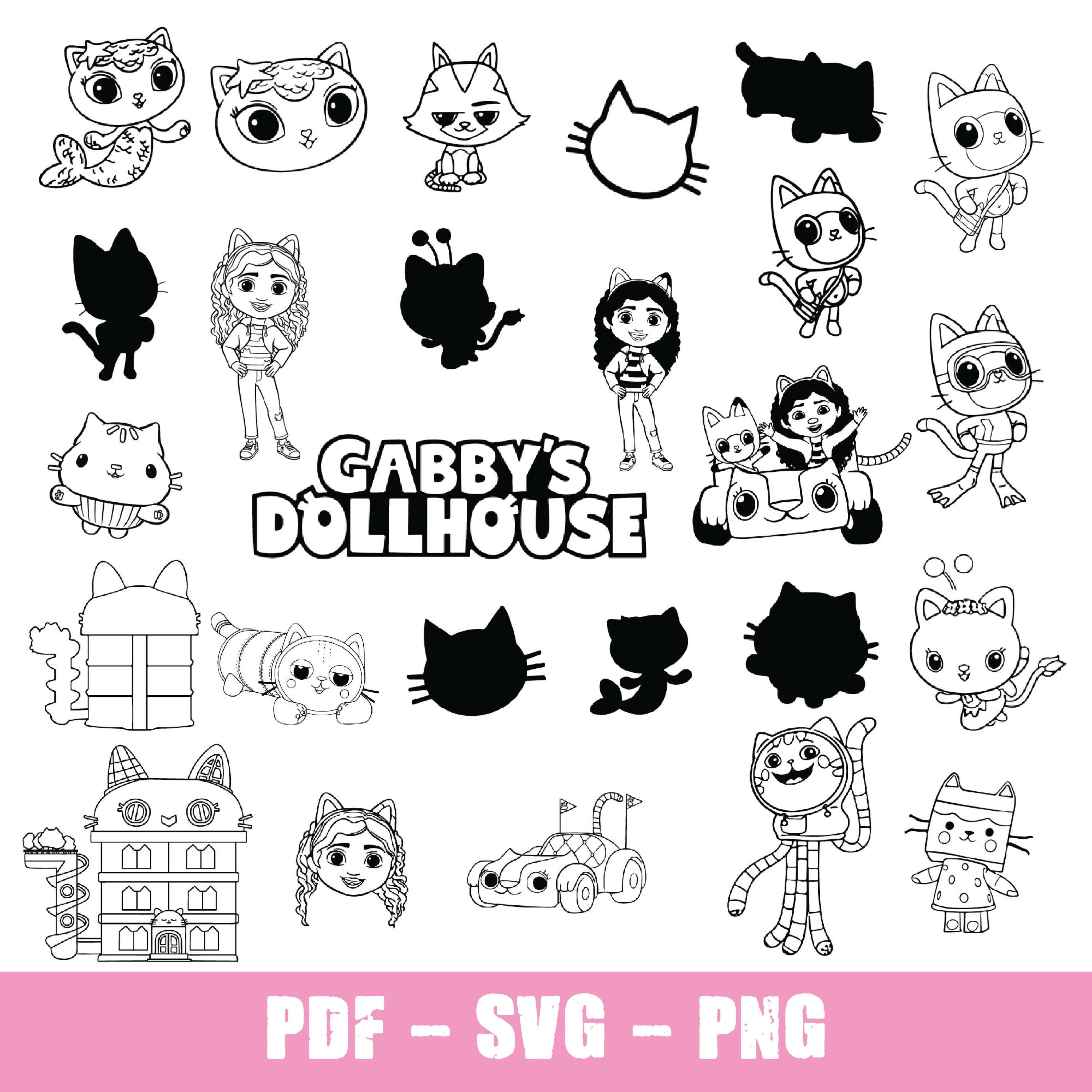 Gabbys Dollhouse Clipart Png, Gabbys Svg Bundle, Gabbys House Png ...