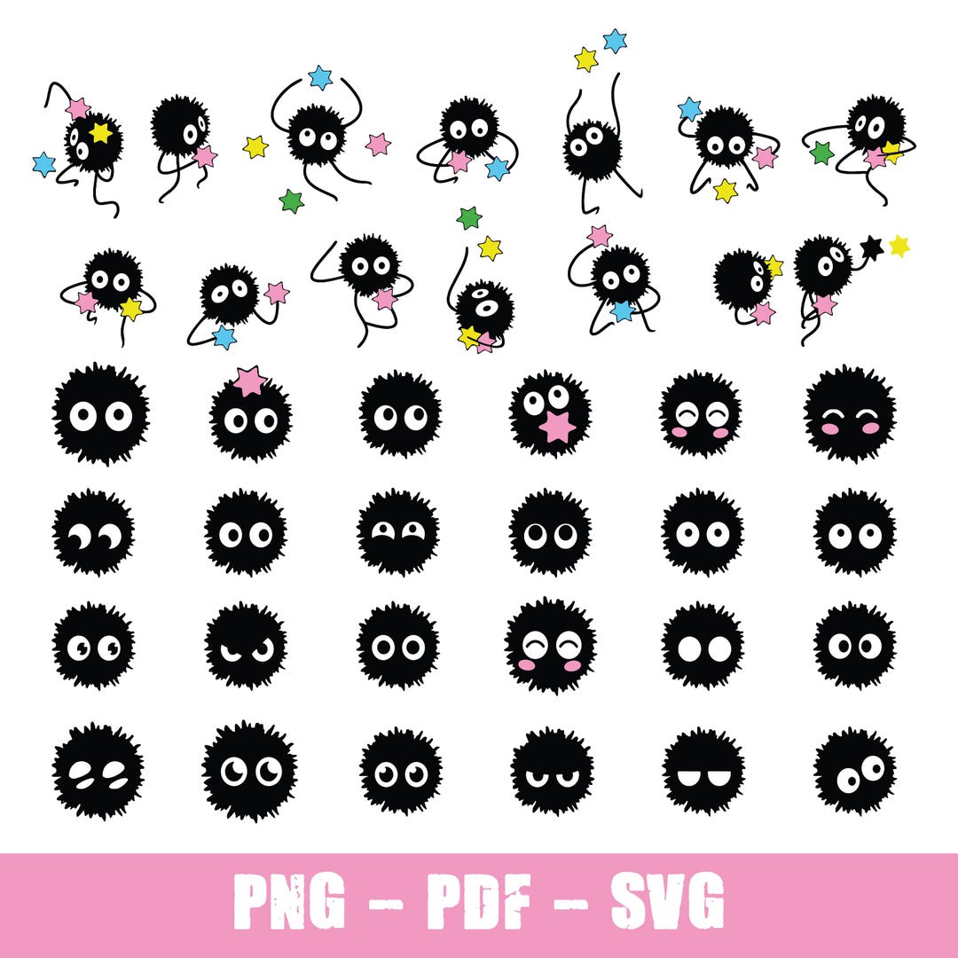 Sprites SVG, Anime Svg, Soot Svg, Png, Cut Files for Cricut, Instant ...