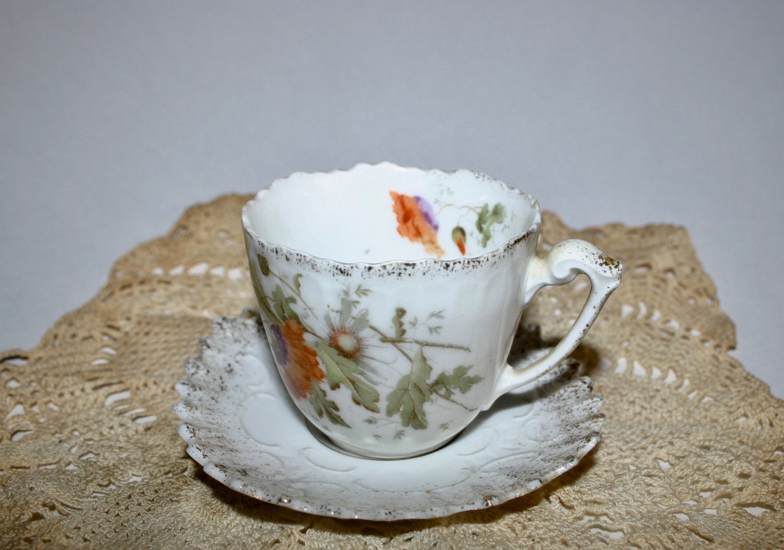 One Lone Poppy & A Daisy A Victorian Era Krister Teacup With - Etsy
