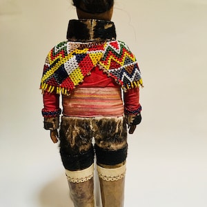 Indigenous Inuk Maiden, Early 20th Century Inuit Wooden & Cloth Doll in ...
