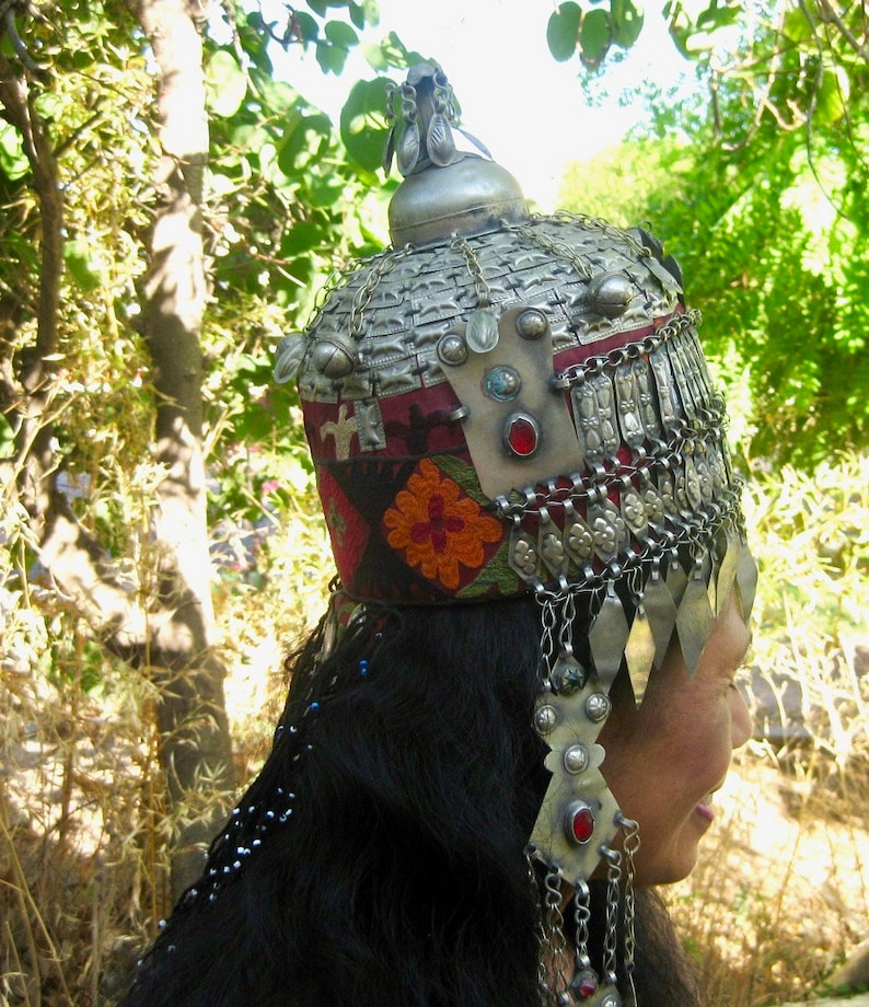 Heart of the Silk Road Turkmen Woman Gupba Headdress Central Asia ...