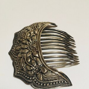 Hmong Silver Hair Combs Hill Tribe Poppy Floral Motif Adornments Ethnic ...
