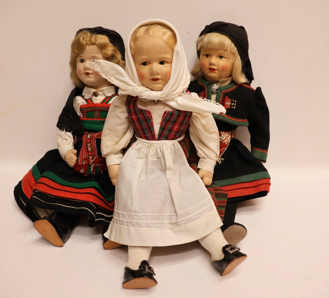 Vågå Girl by Rønnaug Petterssen Early Rare Size Norwegian Bunad Pre ...