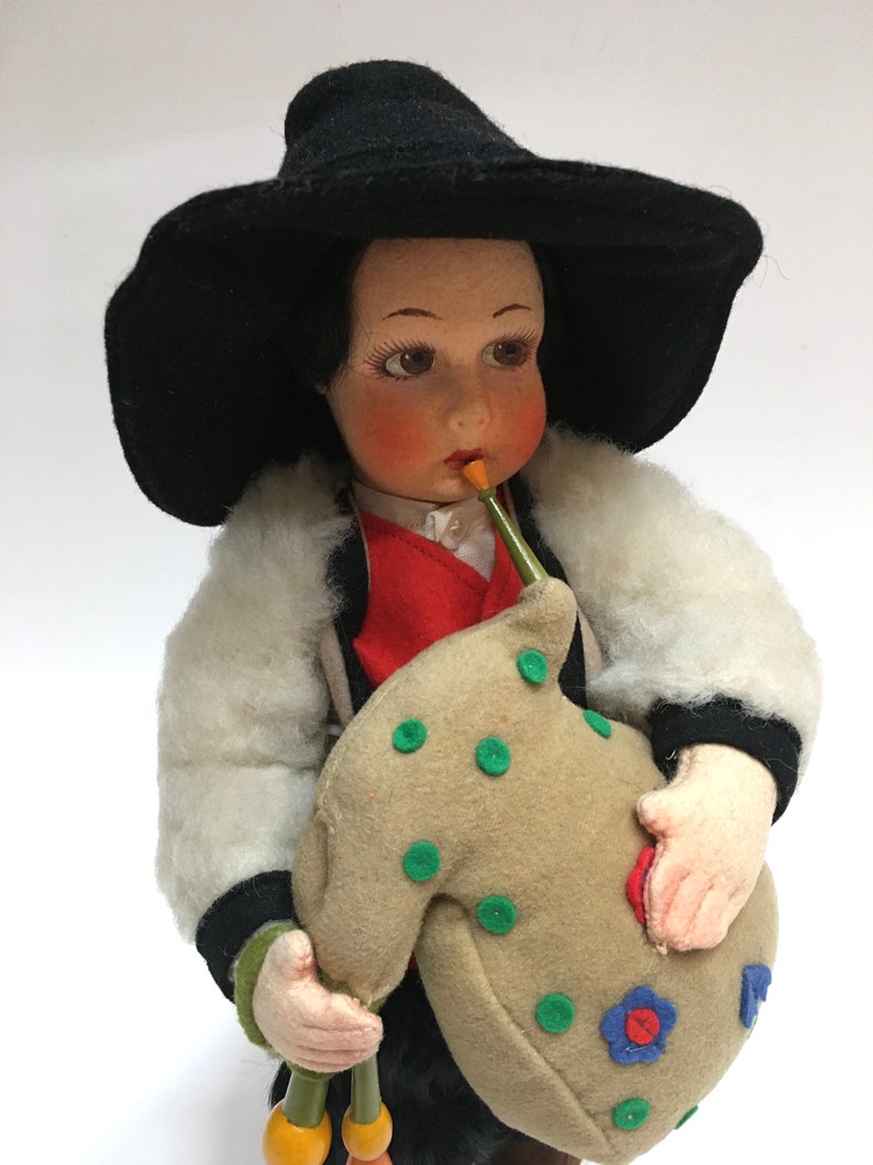 Lenci Zampognaro Cabinet Size Shepherd Doll | Vintage Italian Felt ...