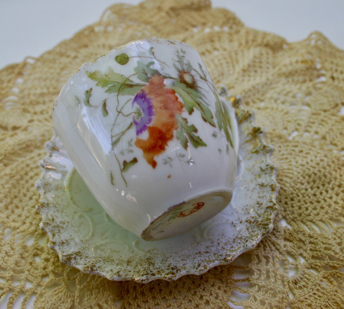 One Lone Poppy & A Daisy A Victorian Era Krister Teacup With | Etsy