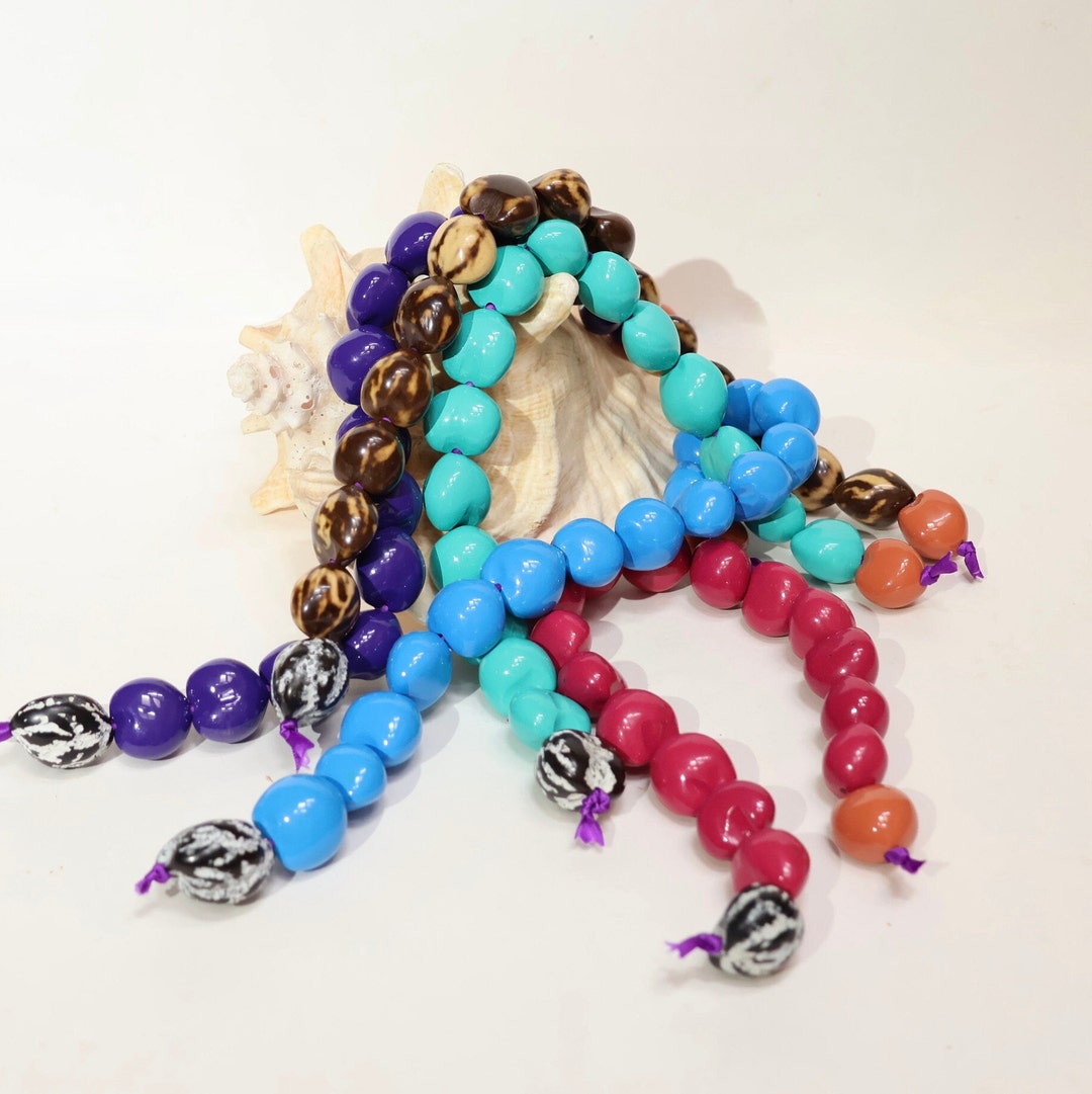 Kukui Nut Strands 5 Pieces Hawaiian for Crafting Jewelry Making & Gift ...