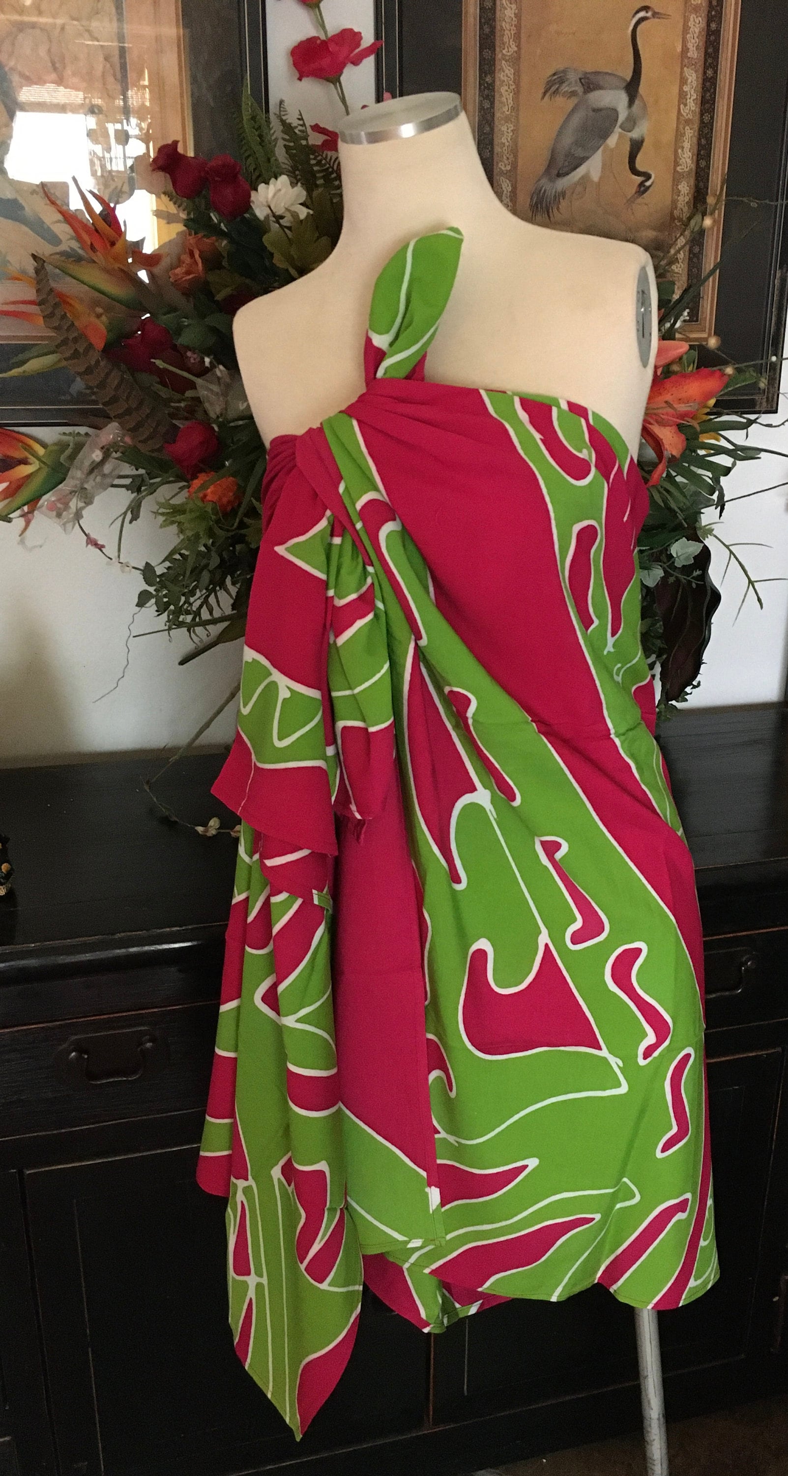 Island Batik Māori Kirituhi Print Wearable Art Sarong Large Size 72" X ...