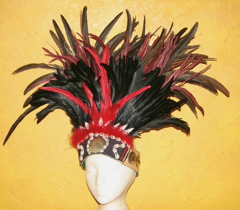 Pacific Drum Beats ~ A Headdress for Tahitian & Tribal Dancers ~ A Made ...