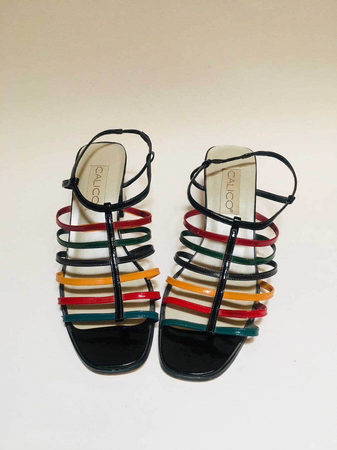 Calico Sandals Multi Strap With Heels Woman Size 9.5 M Made in Brazil ...