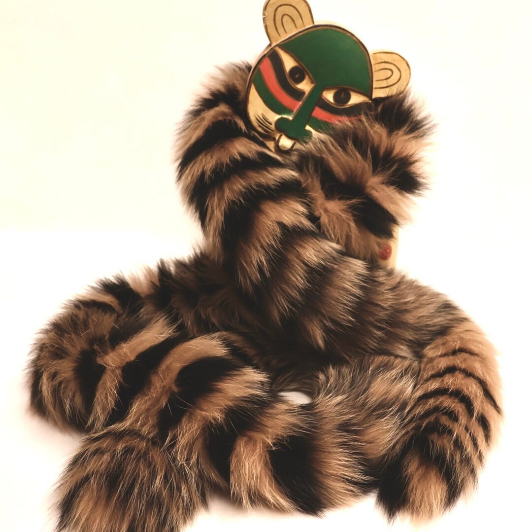 Faux Fur Scarf Neck Wrap Great Gift, Nature Friendly Green Vintage ...