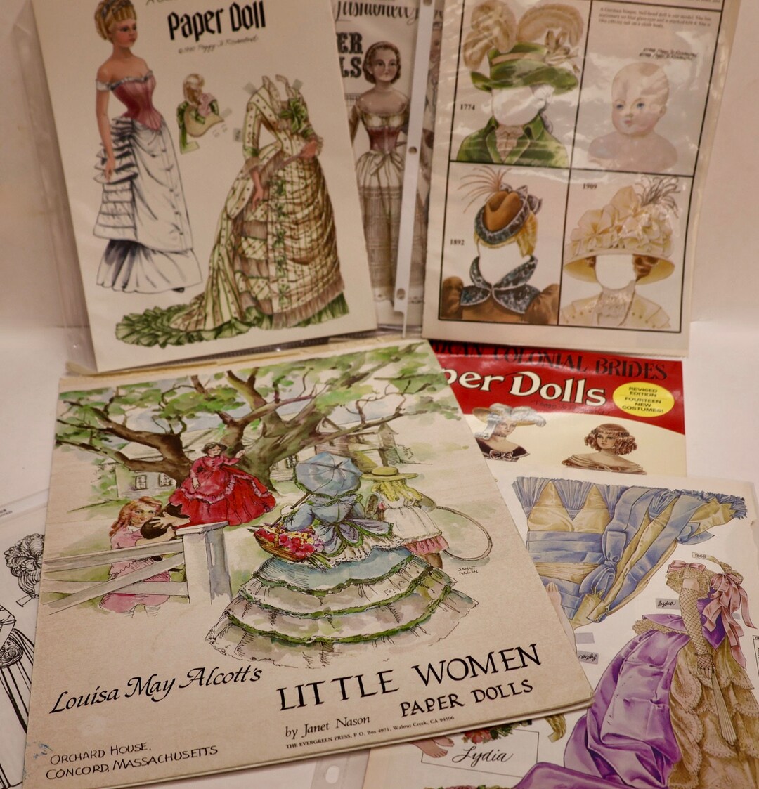 Vintage Paper Doll Ephemera Uncut Little Women, Colonial Brides, German ...