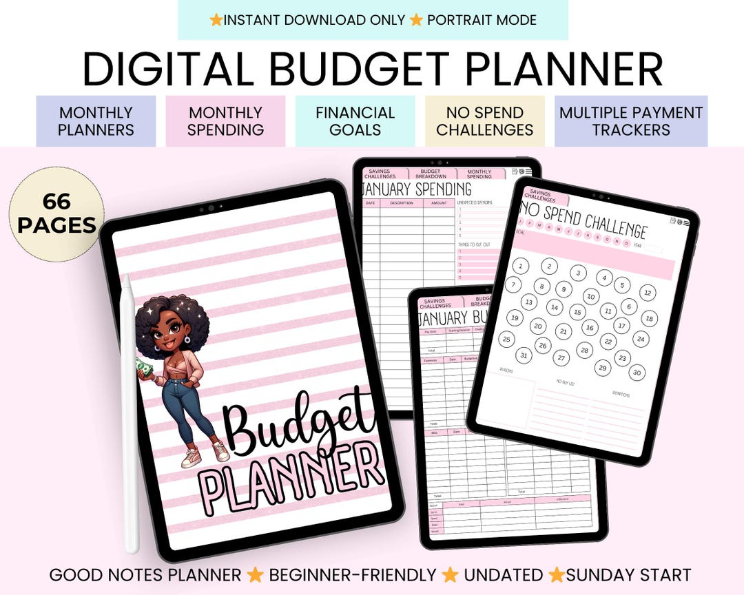 Digital Budget Planner Savings Log Goodnotes Envelope Challenge Budget ...