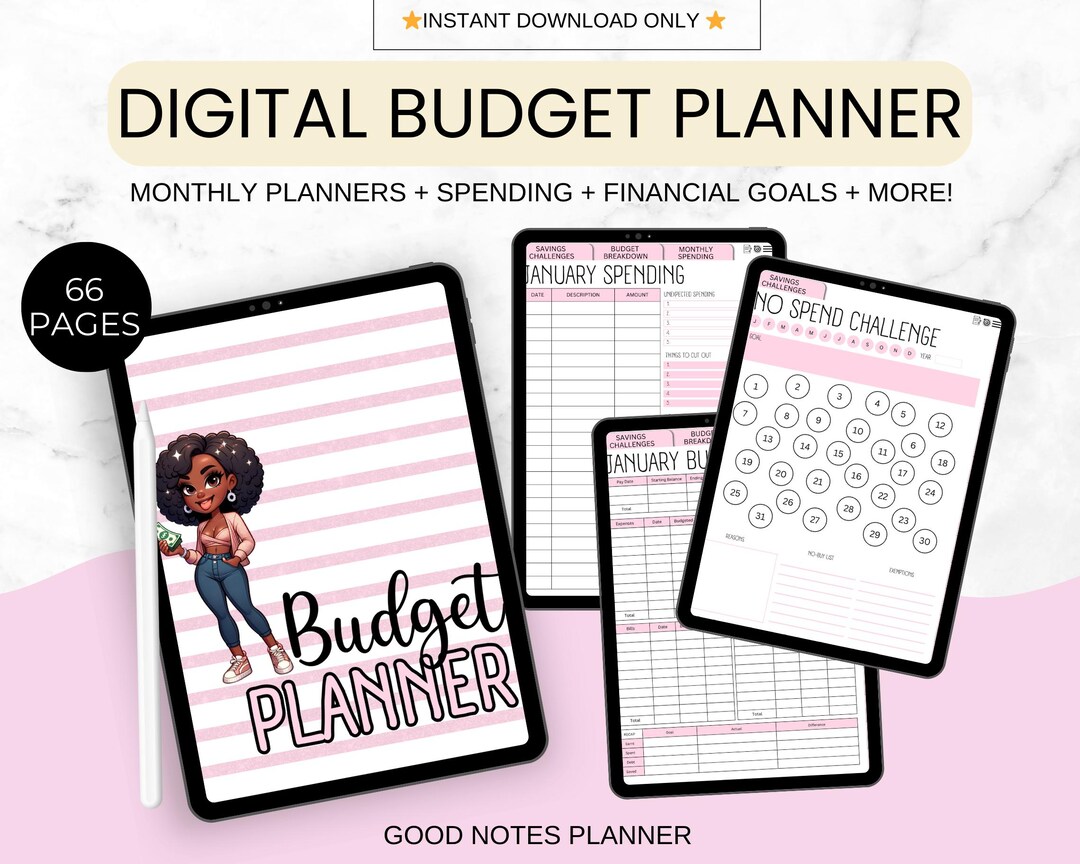 Digital Budget Planner Savings Log Goodnotes Envelope Challenge Budget ...