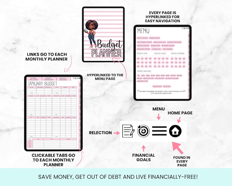Digital Budget Planner Savings Log Goodnotes Envelope Challenge Budget ...
