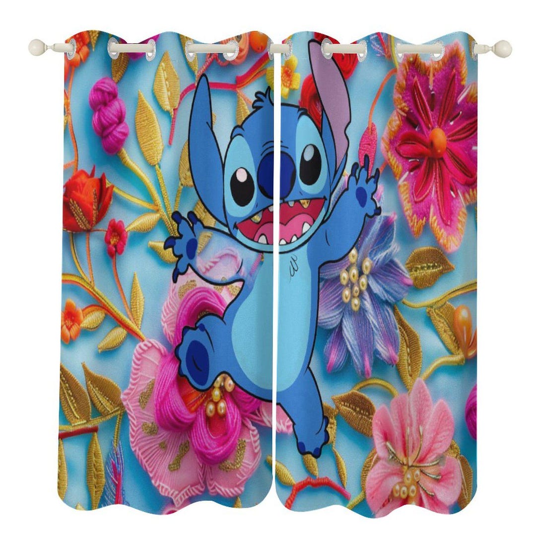 Stitch, Disney Stitch Grommet Curtain-52x72/ 132x183cm - Etsy