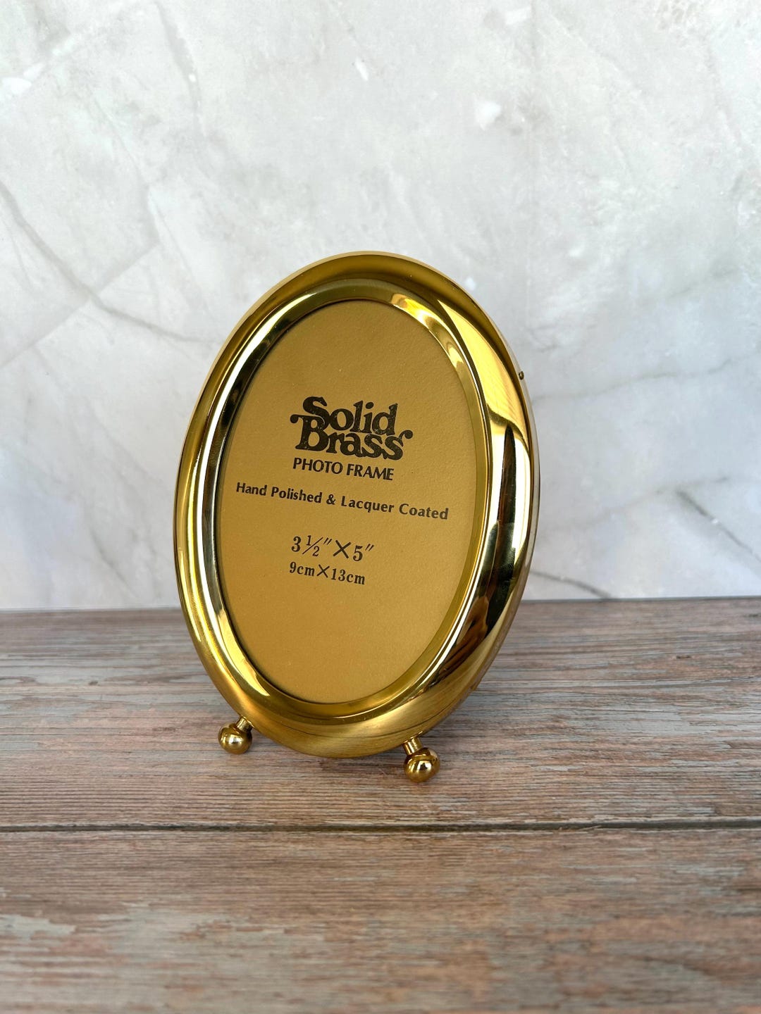 Vintage Solid Brass Oval Photo Footed Frame 3 1/2"x 5" - Hand Polished ...