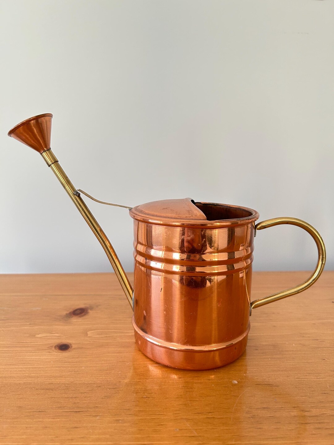 Vintage Copper and Brass Copral Watering Can - Made in Portugal - Etsy
