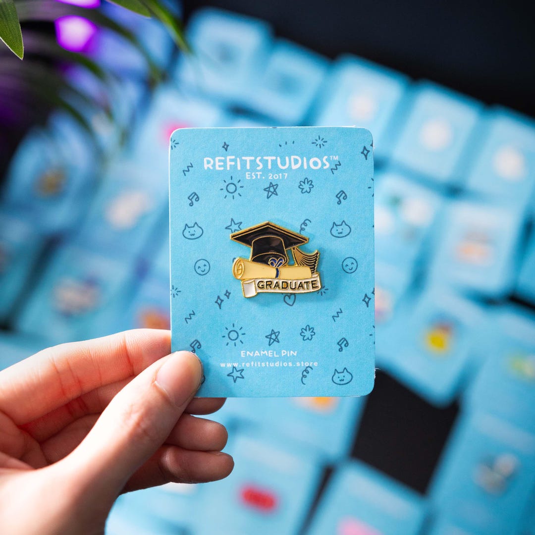 Cute Graduation "graduate" Pin | Lapel Pin | Cute Enamel Pin | Fun ...