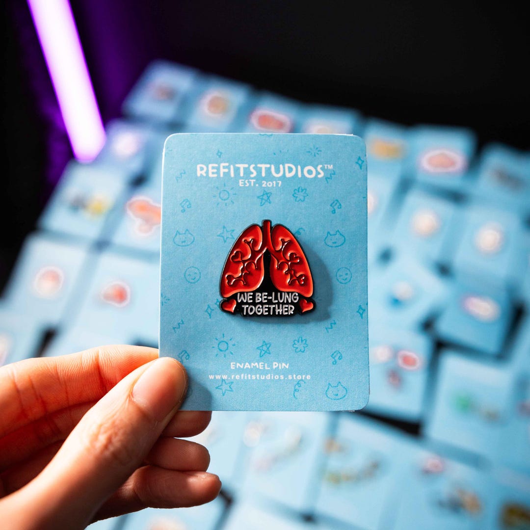 Cute "we Be-lung Together" Healthcare Pin | Lapel Pin | Cute Enamel Pin ...