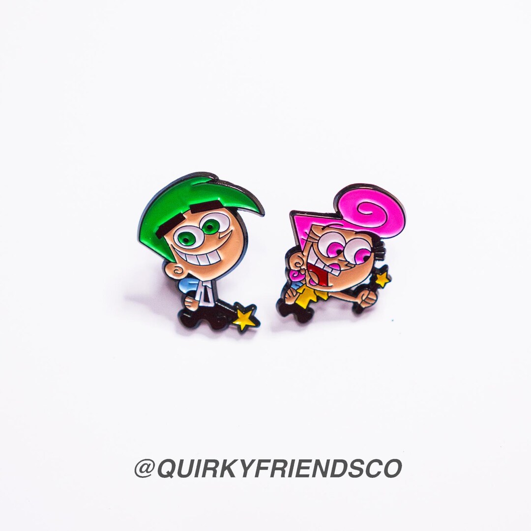 Cosmo and Wanda Cartoon Enamel Pin Set Lapel Pin Cute Enamel Pin Fun ...